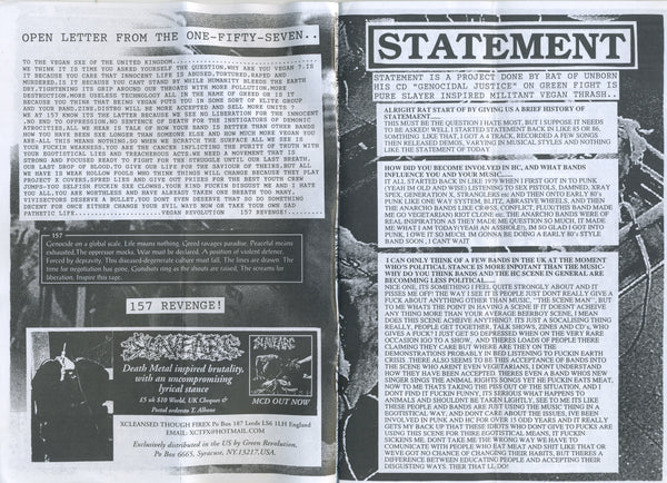 Vintage OneXLaw "UK Vegan Straight Edge" Fanzine - jointcustodydc