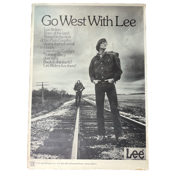 Vintage Lee Riders "Go West With Lee" Promotional Poster - jointcustodydc