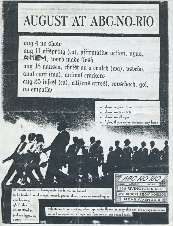 Vintage ABC No Rio "NYC" August Schedule Flyer - jointcustodydc