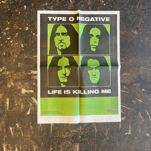 Vintage Type O Negative "Life Is Killing Me" Double-Sided Promo Flat ...