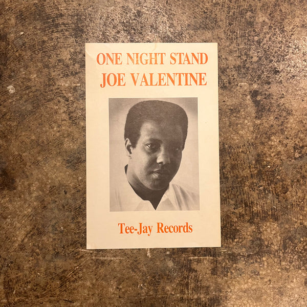 Vintage Joe Valentine "Tee-Jay Records" One Night Stand Promotional Po ...
