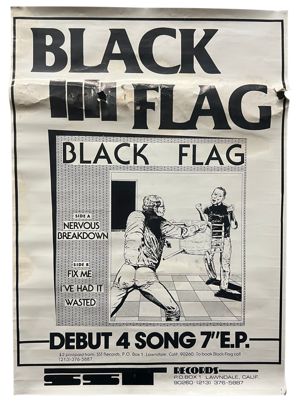 Vintage Black Flag "Nervous Breakdown" Promo Poster 90s Repro ...