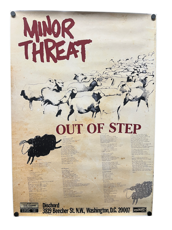 Vintage Minor Threat "Out Of Step" Fan Made Poster '90s - jointcustodydc