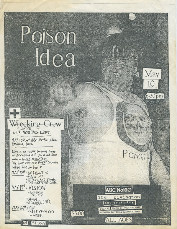 Vintage ABC No Rio "Poison Idea" NYC May Flyer Schedule - jointcustodydc