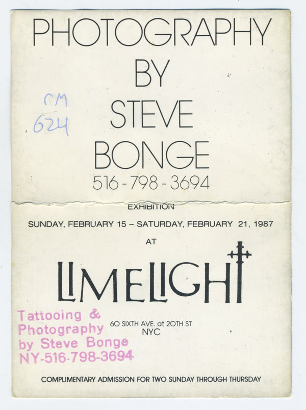 Vintage Photography By Steve Bonge Exhibition "Limelight NYC" Invitati ...