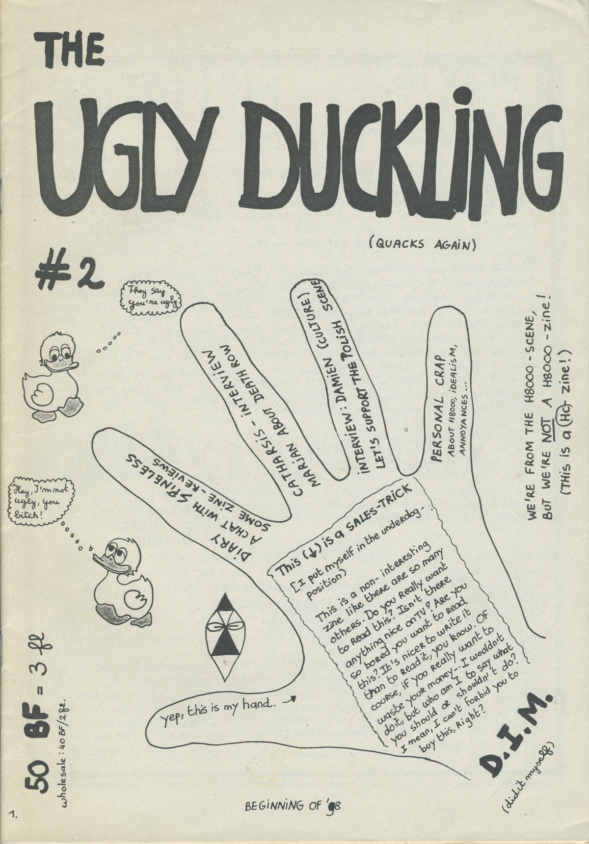 Vintage Ugly Duckling "Personal & Political" Belgian Hardcore Fanzine ...