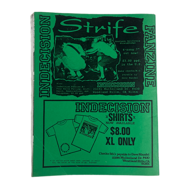 Vintage Indecision Fanzine "Issue Number 3" Four Walls Falling Cover ...