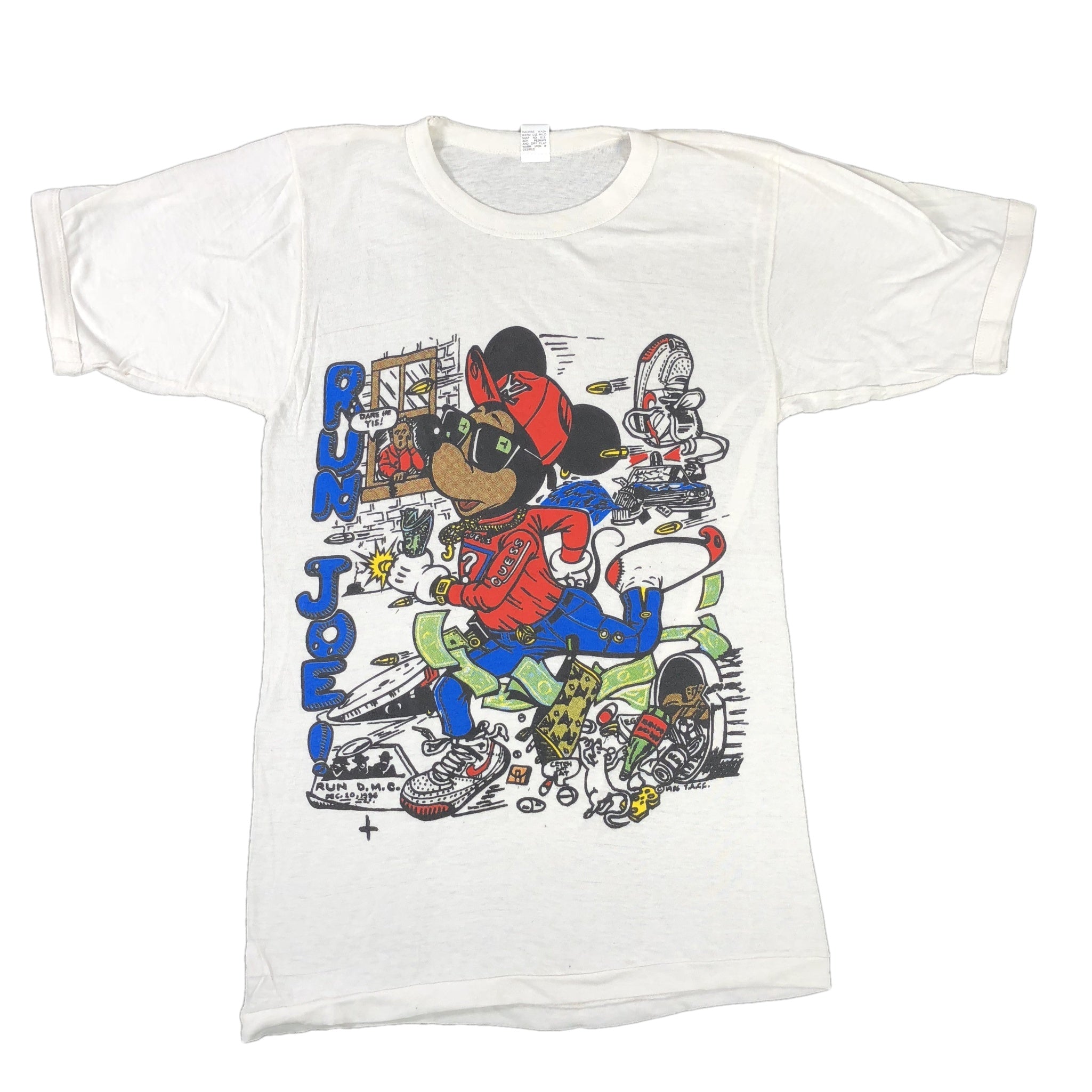 Vintage Mickey Mouse Fan Made "Run Joe!" T-Shirt | jointcustodydc