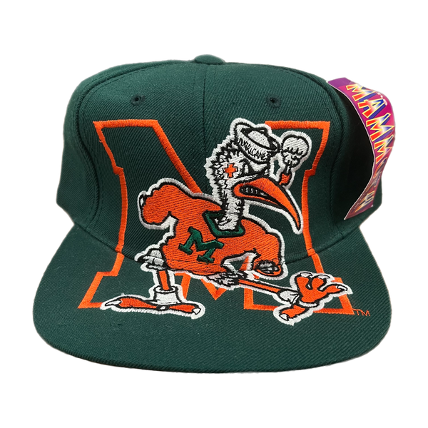 Vintage University Of Miami "Hurricanes" Wool Blend Embroidered Snapba ...