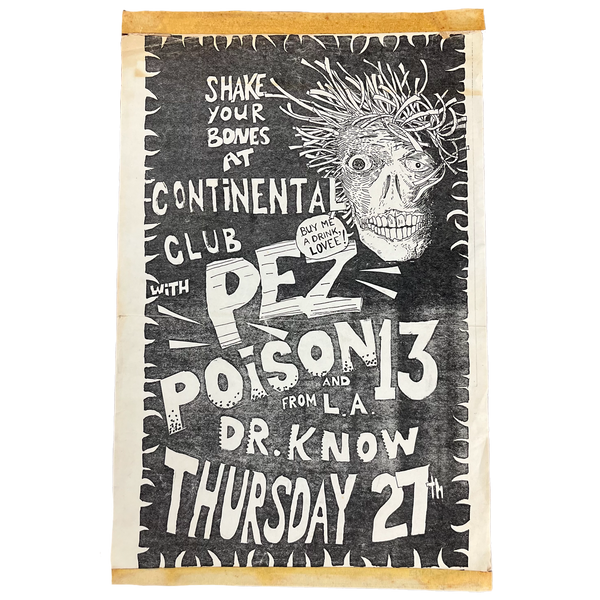 Vintage Pez Poison 13 Dr. Know "Continental Club" Byron Scott Flyer ...