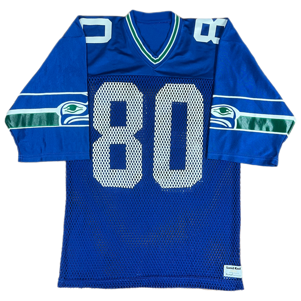 Vintage Seattle Seahawks "Steve Largent" #80 Sand-Knit MacGregor Jerse - jointcustodydc