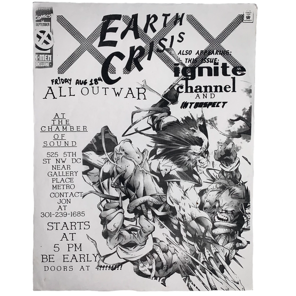 Vintage Earth Crisis All Out War 1995"The Chamber Of Sound" X-Men DC F ...