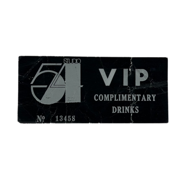Vintage Studio 54 "VIP Complimentary Drinks" Ticket - jointcustodydc