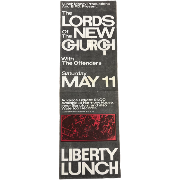 Vintage Lords Of The New Church The Offenders "Liberty Lunch" Texas ...