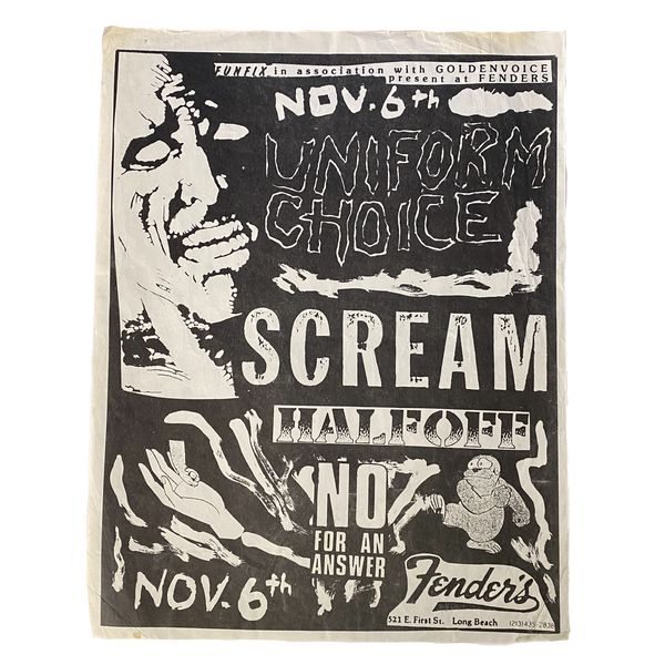 Vintage Uniform Choice Scream "Fender's Long Beach" Flyer - jointcustodydc